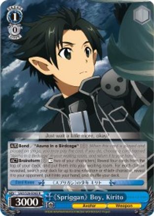 Spriggan Boy, Kirito - Sword Art Online Vol.2 - Weiss Schwarz
