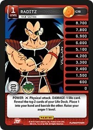 Raditz - True Saiyan - Panini: Heroes & Villains - Dragon Ball Z TCG