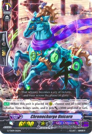 Chronocharge Unicorn (RRR Foil) - G-TD09: True Zodiac Time Beasts - Cardfight Vanguard