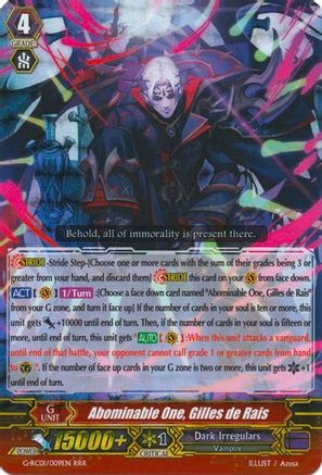 Abominable One, Gilles de Rais - G-RC01: Revival Collection - Cardfight Vanguard