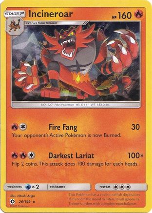 Incineroar - 026/149 (Cracked Ice Holo) - Deck Exclusives - Pokemon
