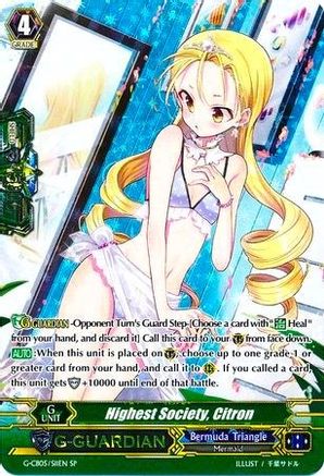 Highest Society, Citron (SP) - G-CB05: Prismatic Divas - Cardfight Vanguard