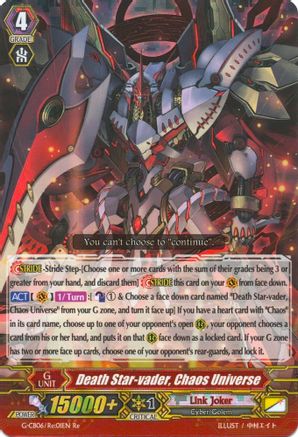 Death Star-vader, Chaos Universe - G-CB06: Rondeau of Chaos and Salvation - Cardfight Vanguard