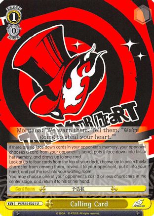 Calling Card (Yellow) - Persona 5 - Weiss Schwarz
