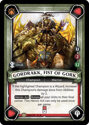 Gordrakk, Fist of Gork (Claimed) - Wave 1 - Warhammer Age of Sigmar Champions TCG
