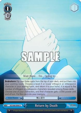 Return by Death - Re:ZERO - Weiss Schwarz