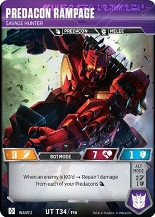 Predacon Rampage - Savage Hunter - Rise of the Combiners - Transformers TCG