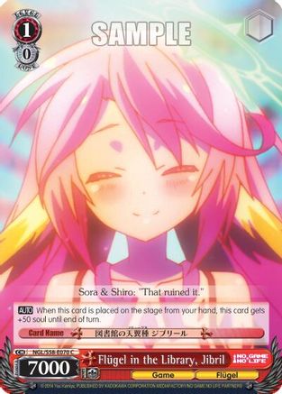 Flugel in the Library, Jibril - No Game No Life - Weiss Schwarz