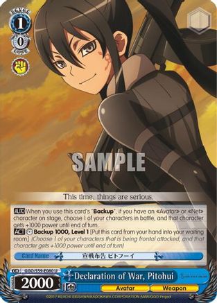 Declaration of War, Pitohui - Gun Gale Online - Weiss Schwarz