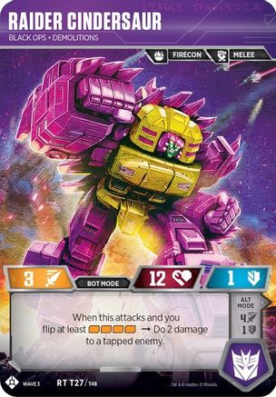 Raider Cindersaur - Black Ops Demolitions - War for Cybertron: Siege I - Transformers TCG