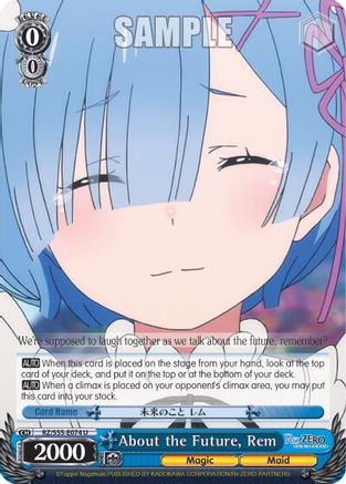 About the Future, Rem - Re:ZERO Vol.2 - Weiss Schwarz