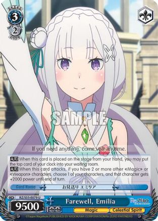 Farewell, Emilia - Re:ZERO Vol.2 - Weiss Schwarz