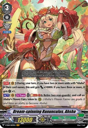Dream-spinning Ranunculus, Ahsha - V-EB14: The Next Stage - Cardfight Vanguard