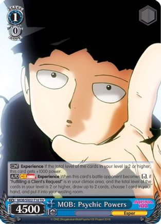 MOB: Psychic Powers - Mob Psycho 100 - Weiss Schwarz