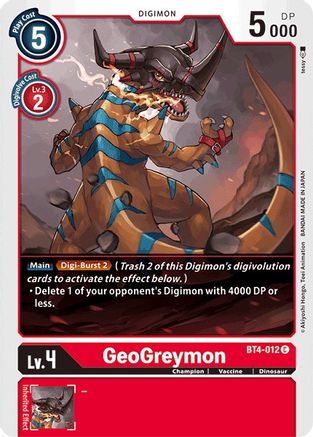 GeoGreymon - Great Legend - Digimon Card Game