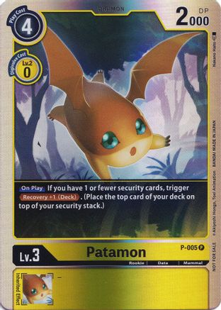 Patamon - P-005 (Rainbow Foil) - Digimon Promotion Cards - Digimon Card ...