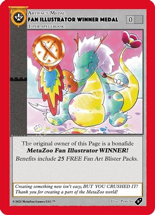 Fan Illustrator Winner Medal - Medals - MetaZoo