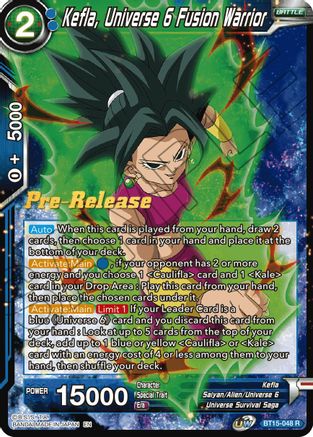 Kefla, Universe 6 Fusion Warrior - Saiyan Showdown Pre-Release Cards ...