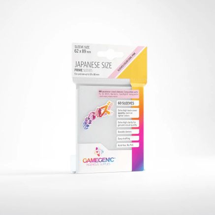 GameGenic Prime Sleeves - Japanese Size - White (60-Pack) - GameGenic ...