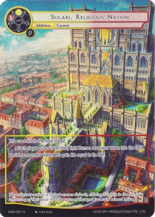 Solari, Religious Nation (Full Art) - A New World Emerges - Force of Will