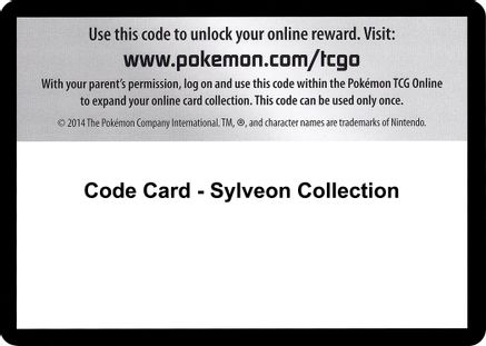 Code Card - Sylveon Collection - XY Base Set - Pokemon