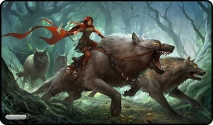 GamerMats Playmat - Dark Red Riding Hood (Premium Black Stitched ...