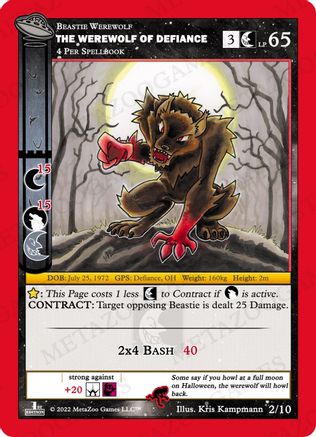 The Werewolf Of Defiance - UFO: First Edition Release Event Deck - MetaZoo
