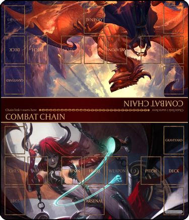 GamerMats Playmat - Red Dragon/Succubus 2-Player XL Playmat (Flesh and ...