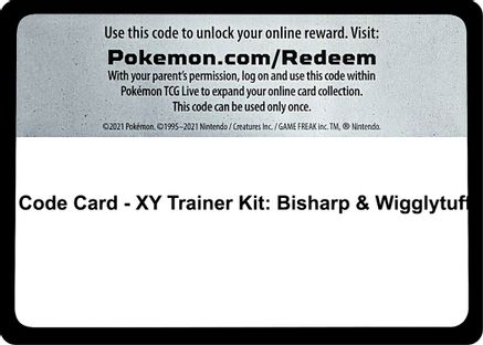 Code Card - XY Trainer Kit: Bisharp & Wigglytuff - XY Trainer Kit ...