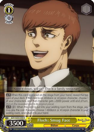 Floch: Smug Face - Attack On Titan: Final Season - Weiss Schwarz