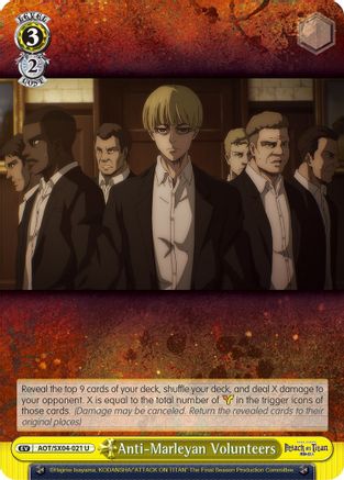 Anti-Marleyan Volunteers - Attack On Titan: Final Season - Weiss Schwarz