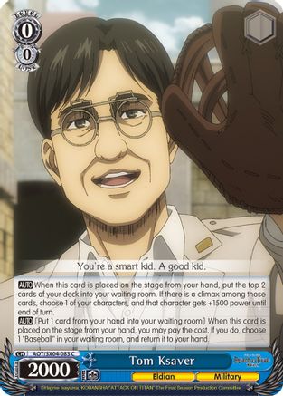 Tom Ksaver - Attack On Titan: Final Season - Weiss Schwarz
