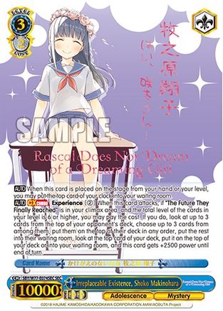 Irreplaceable Existence, Shoko Makinohara (SEC) - Rascal Does Not Dream of a Dreaming Girl ...