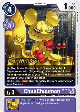 ChuuChuumon - Xros Encounter Pre-Release Cards - Digimon Card Game