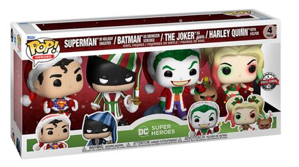 DC Super Heroes Christmas (4-Pack) (Walmart Exclusive) - Pop! Vinyl - Funko