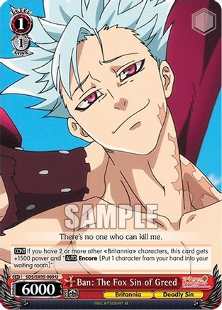 Ban: The Fox Sin of Greed - The Seven Deadly Sins: Revival of The ...