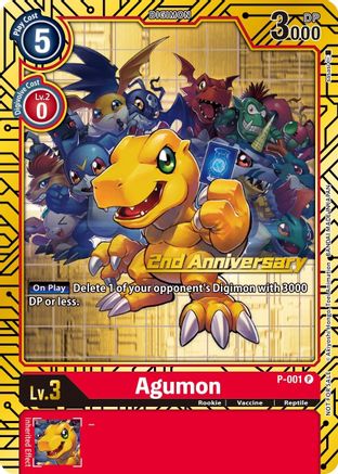 Agumon - P-001 (2nd Anniversary Card Set) - Digimon Promotion Cards - Digimon Card Game
