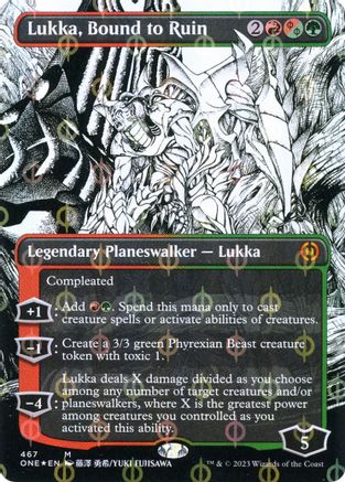 Lukka, Bound to Ruin (Borderless) (Step-And-Compleat Foil) - Phyrexia ...
