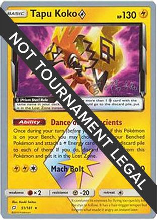Tapu Koko Prism Star - 2019 (Haruki Miyamoto) - World Championship Decks - Pokemon