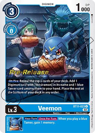 Veemon - Dimensional Phase Pre-Release Cards - Digimon Card Game