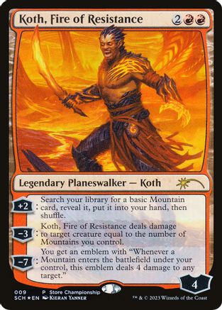 Koth, Fire of Resistance - Game Day & Store Championship Promos - Magic ...