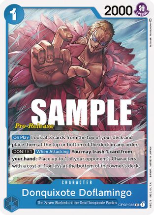Donquixote Doflamingo - Paramount War Pre-Release Cards - One Piece ...