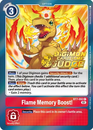 Flame Memory Boost! (Judge Pack 3) - Next Adventure - Digimon Card Game