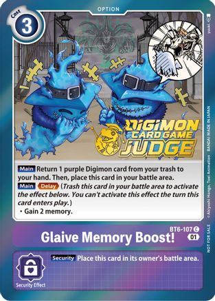 Glaive Memory Boost! (Judge Pack 3) - Double Diamond - Digimon Card Game
