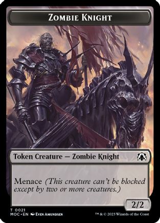 Zombie Knight // Human Double-sided Token - Commander: March of the ...