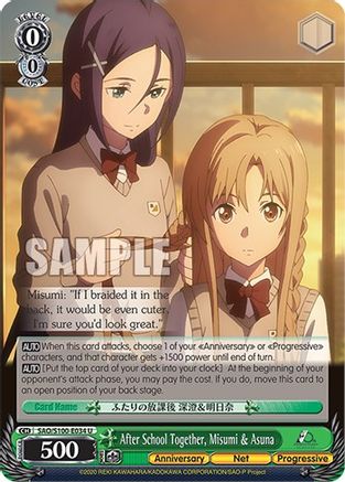 After School Together, Misumi & Asuna - Sword Art Online Animation 10th Anniversary - Weiss Schwarz