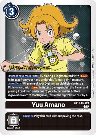Yuu Amano - Across Time Pre-Release Cards - Digimon Card Game