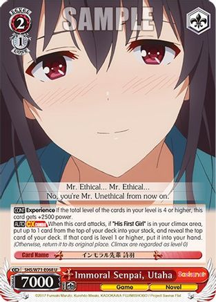 Immoral Senpai, Utaha - Saekano How to Raise a Boring Girlfriend. flat - Weiss Schwarz