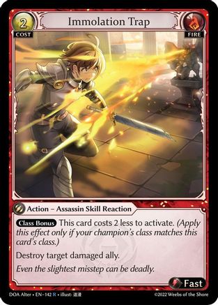 Immolation Trap - Dawn of Ashes Alter Edition - Grand Archive TCG