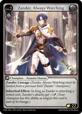 Zander, Always Watching - Dawn of Ashes Alter Edition - Grand Archive TCG